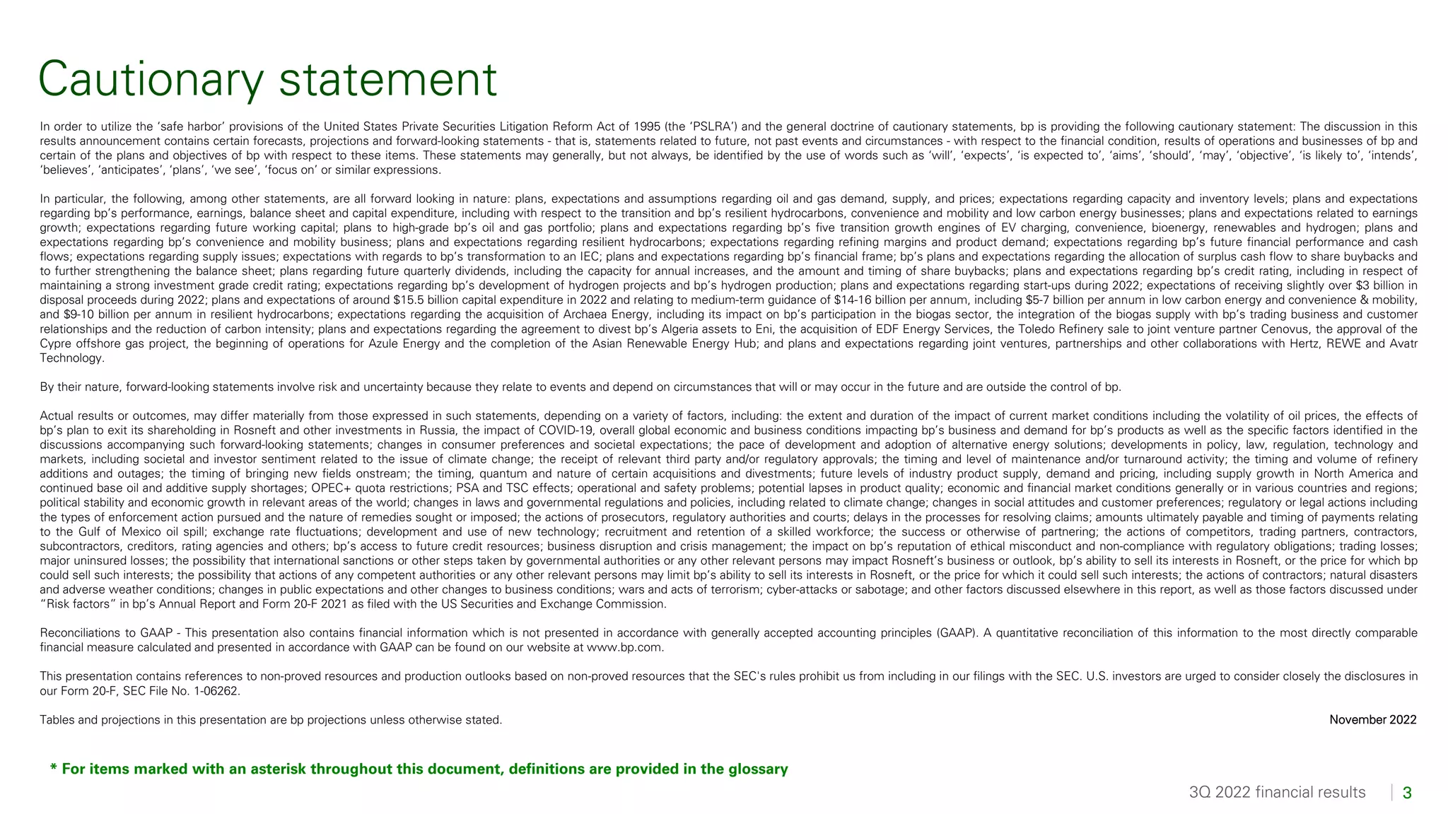 bp 3Q 2022 financial results | PPT