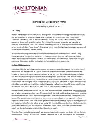 Bp 03 14 12 Intertemporal Disequilibrium Primer | PDF