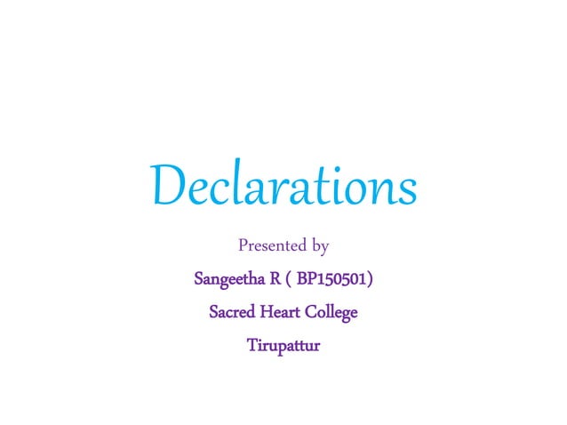 Declarations | PPTX