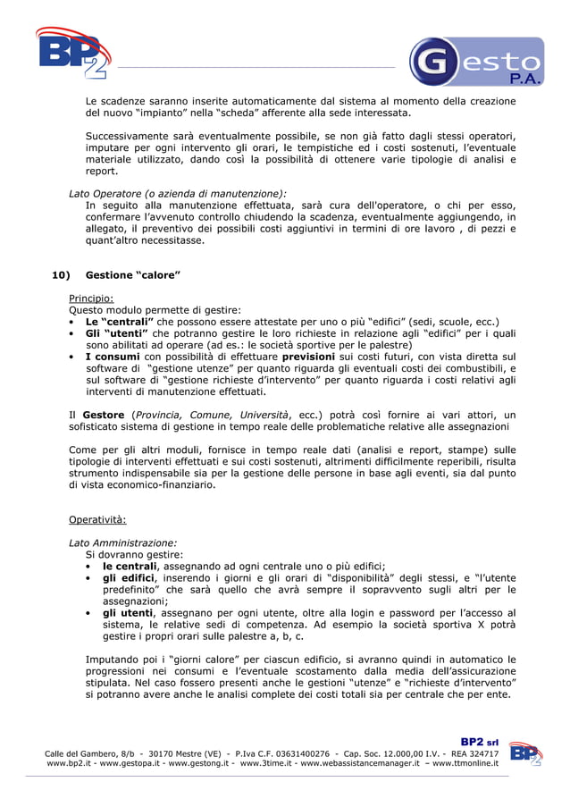 Gesto PA il software online per la Pubblica Amministrazione | PDF