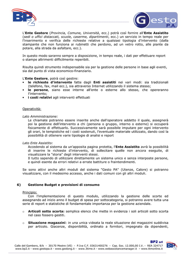 Gesto PA il software online per la Pubblica Amministrazione | PDF