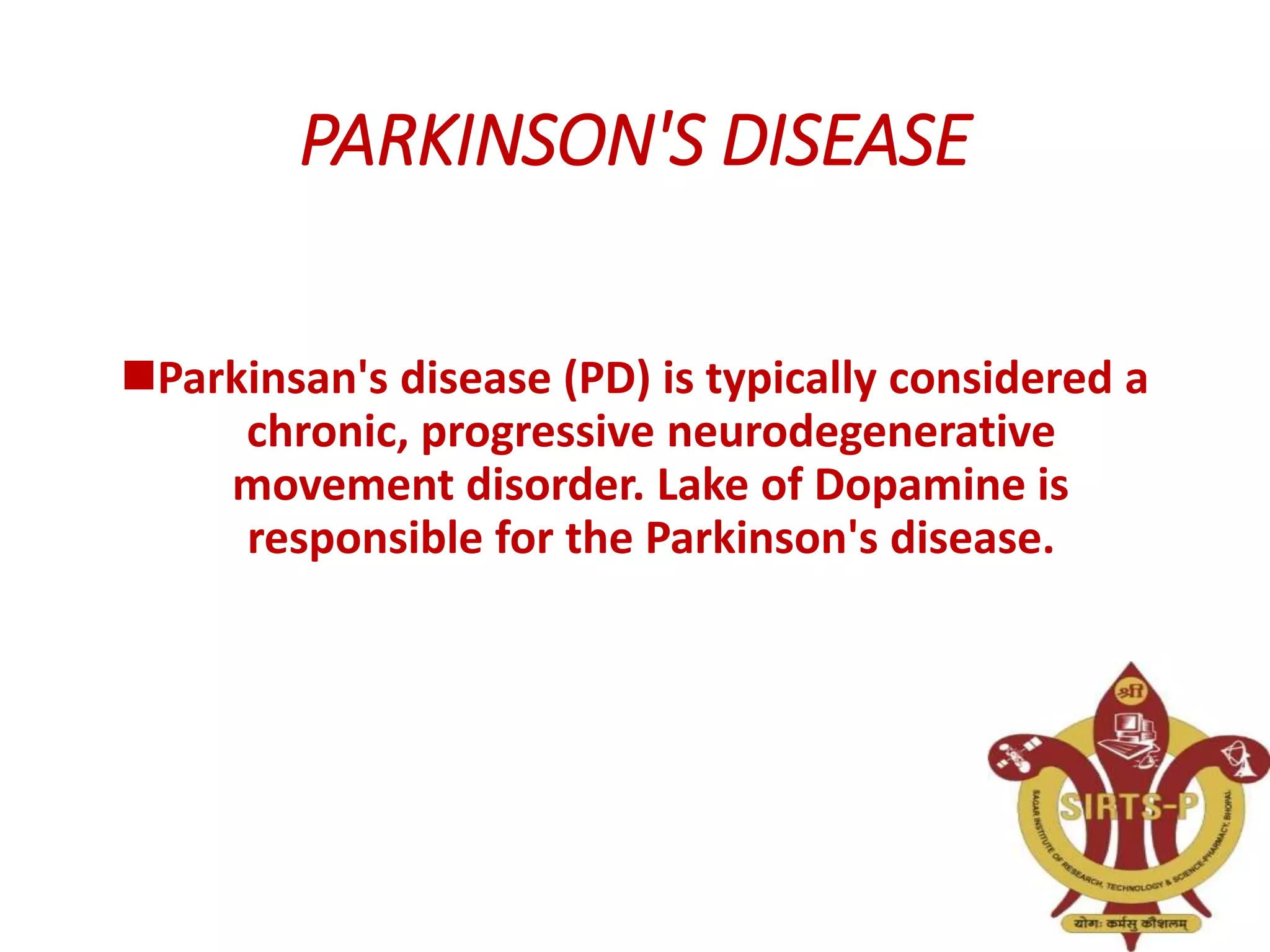 Parkinson's disease & pathophysiology | PPTX