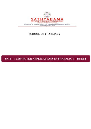 COMPUTER APPLICATIONS IN PHARMACY for pharmacy professionals | PDF