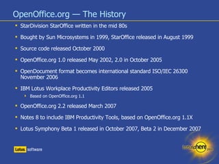 BP215 Integration of IBM Lotus Notes 8 with IBM Lotus Symphony and ...