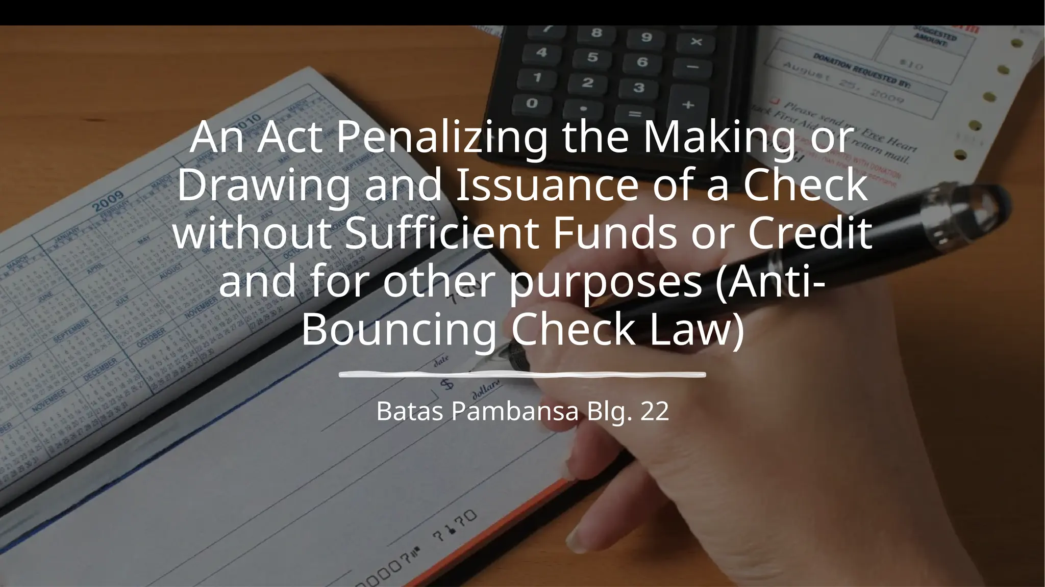 BP Blg. 22 or the Anti-Bouncing Checks Law and Estafa | PPTX