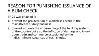 BP Blg. 22 or the Anti-Bouncing Checks Law and Estafa | PPTX