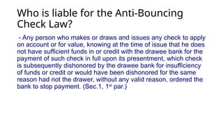 BP Blg. 22 or the Anti-Bouncing Checks Law and Estafa | PPTX