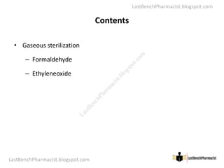 What is Gaseous Sterilization? (BP303T) | PPT