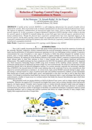 Reduction of Topology Control Using Cooperative Communications in Manets | PDF | Computer ...