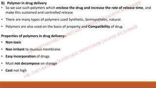 NOVEL DRUG DELIVERY SYSTEMS (NDDS) UNIT 2 | PDF