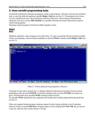 Borland Pascal 7.0 IDE - Uputstvo | PDF