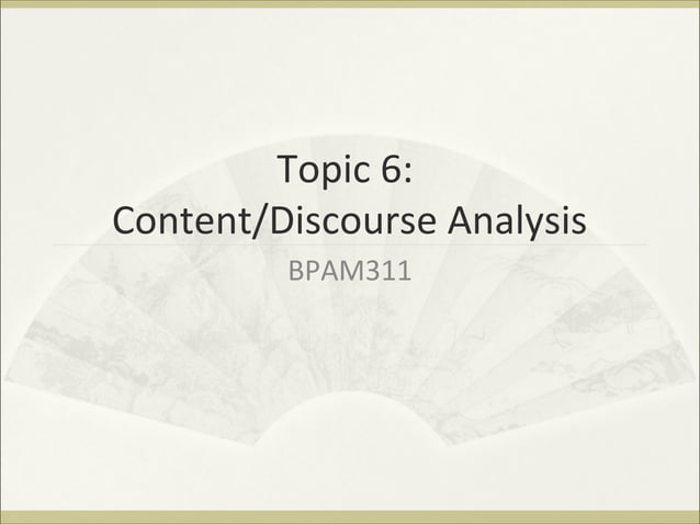 Content / Discourse Analysis | PPT