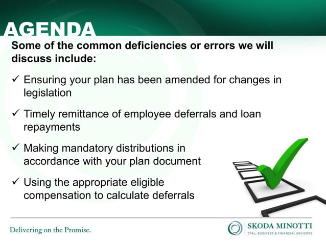 Common 401(k) Plan Operational Deficiencies | PPT