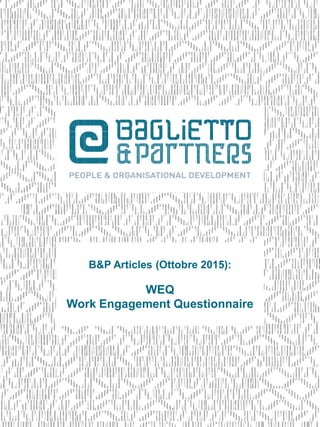 Work Engagement Questionnaire | PDF