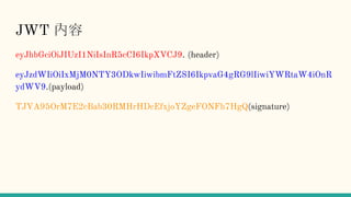 JWT(JSON Web Token)簡介 | PPTX | Web Development | Internet