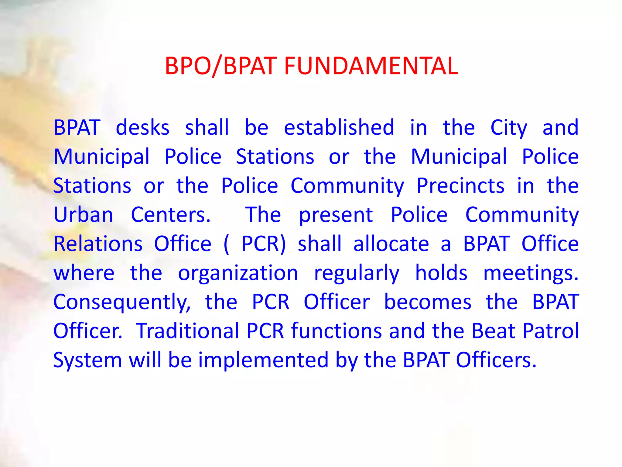 BPAT lecture for Online PCR Executives | PPTX