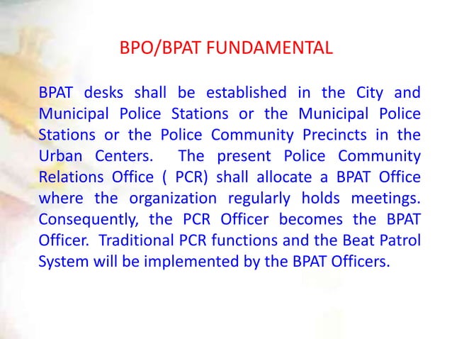 BPAT lecture for Online PCR Executives | PPTX