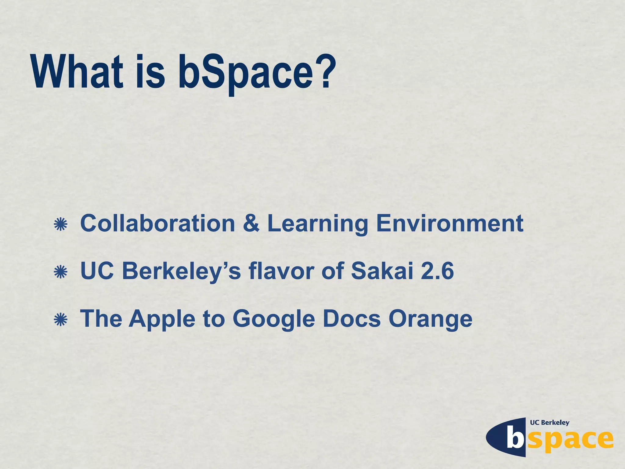 BPAWG: Collaborating with bSpace | PPT