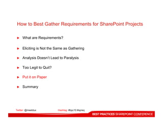 How to Best Gather Requirements for SharePoint Projects | PDF