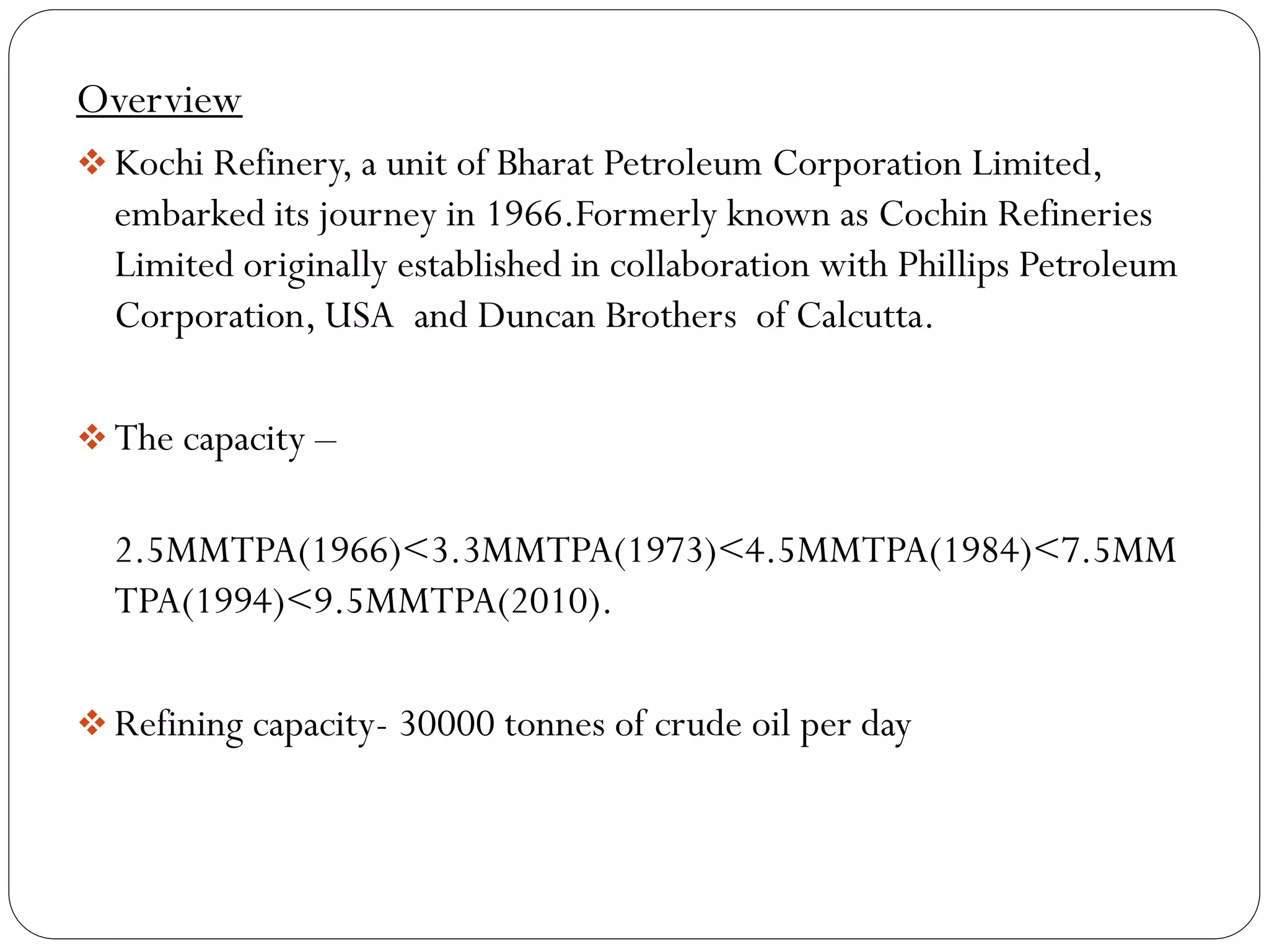 Bpcl kochi refinery | PDF