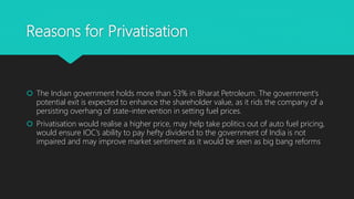 Bpcl & its privatisation | PPTX