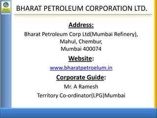 A brief summary about Bharat Petroleum Corporation Limited (BPCL) | PPTX