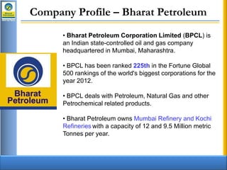 A brief summary about Bharat Petroleum Corporation Limited (BPCL) | PPTX