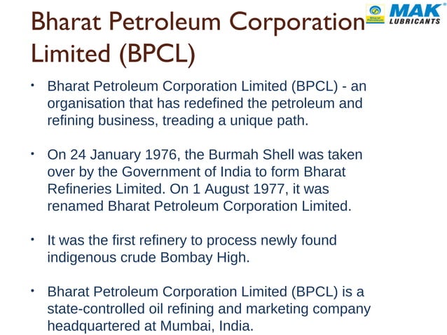 Supply chain of BPCL | PPT | Logistics | Business