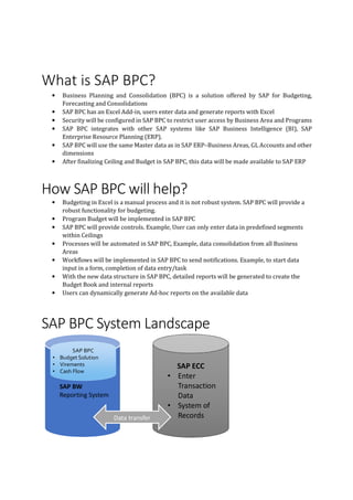 Bussiness Planning BPC_manual SAP BPC manual | PDF