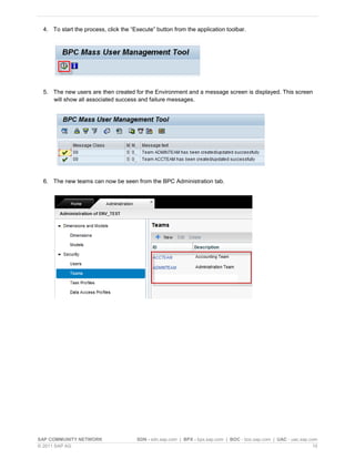 Bpc 10.0 NW Mass User Management tool | PDF