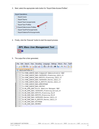 Bpc 10.0 NW Mass User Management tool | PDF