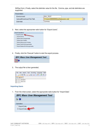 Bpc 10.0 NW Mass User Management tool | PDF