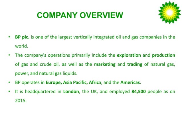BP Company Case Study | PPTX