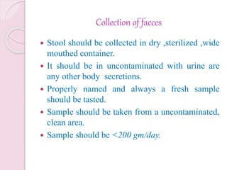 Fecal tests or stool tests | PPTX
