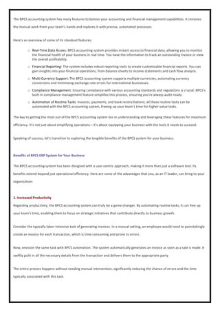 BPCS Accounting System for Streamlined Financial Processes | PDF