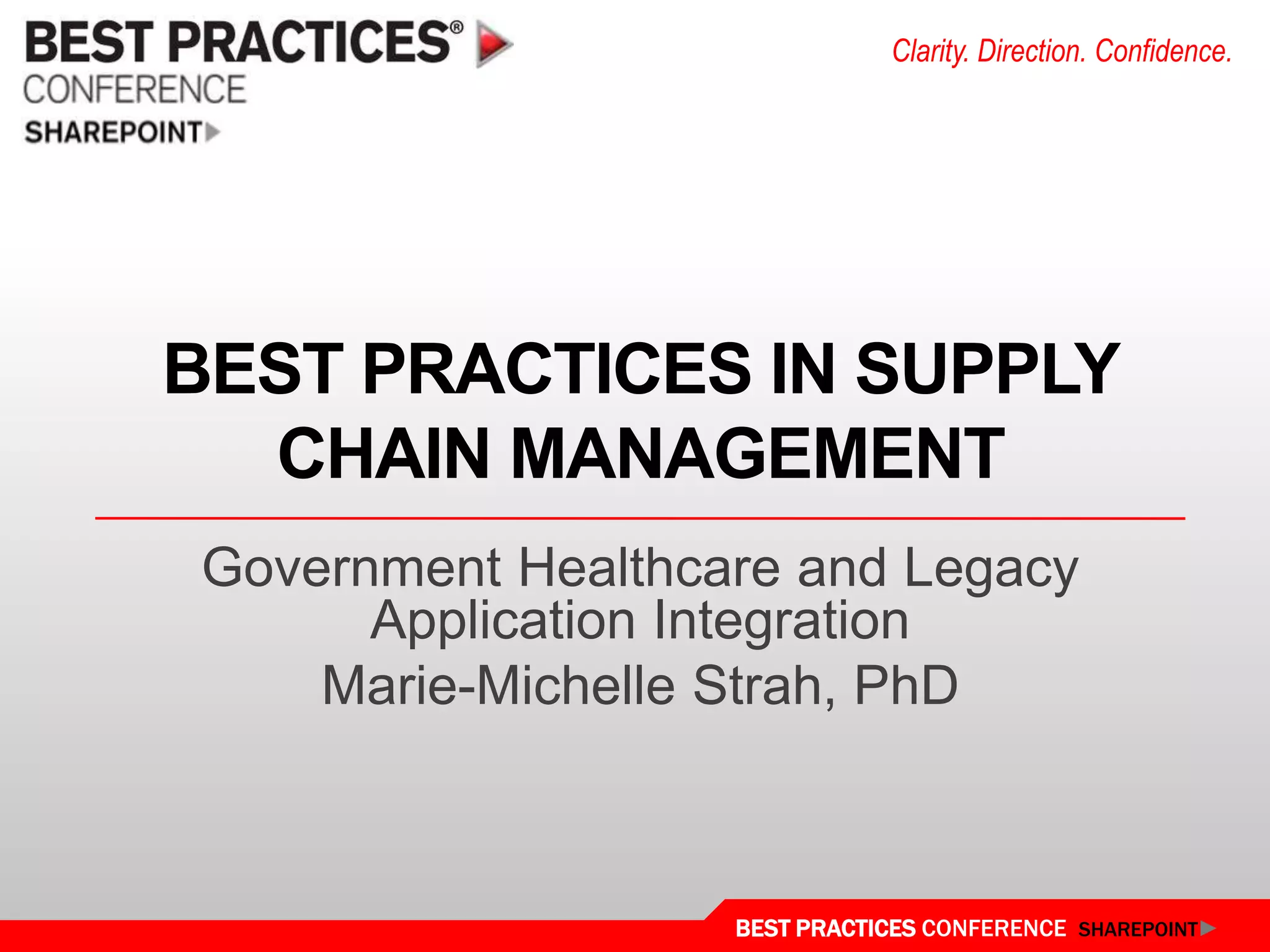 Best Practices in Supply Chain Management: SharePoint | PPTX