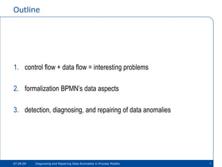 Diagnosing and Repairing Data Anomalies in Process Models | PPT