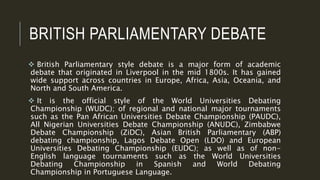 British Parliamentary Debate Presentation | PPTX