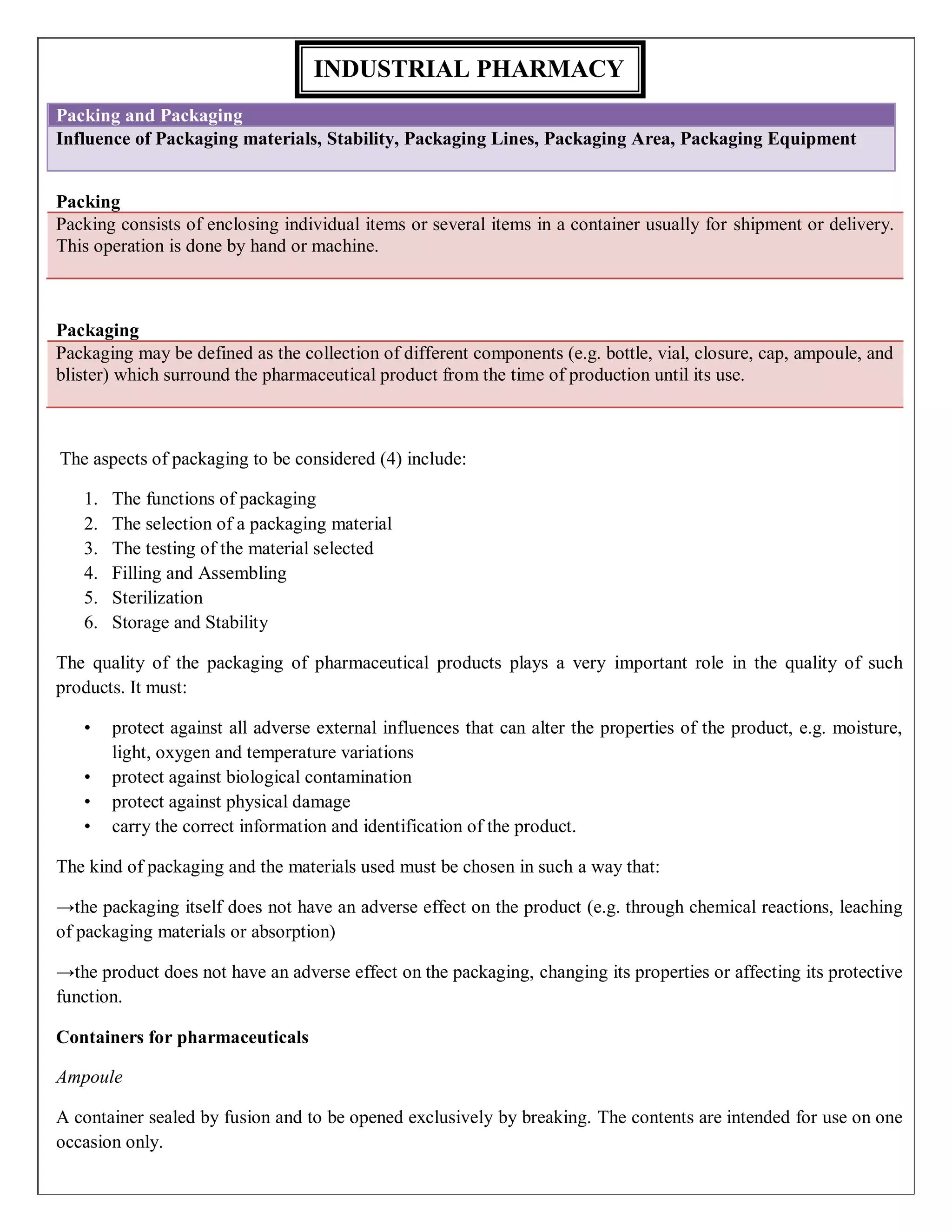 packing and packaging | PDF