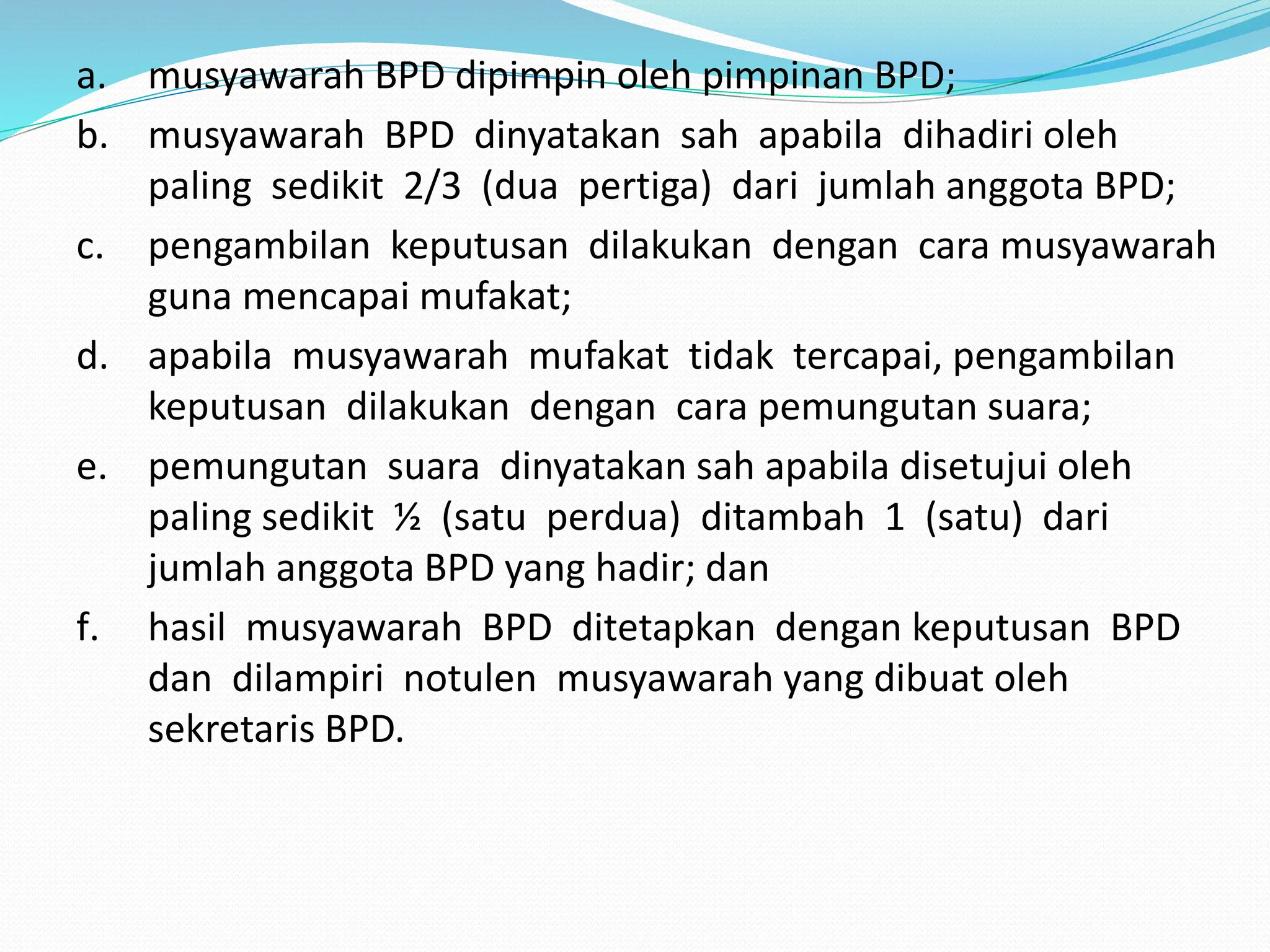 slide bpd tata kerja dan sistem kelembagaan pptx | PPTX