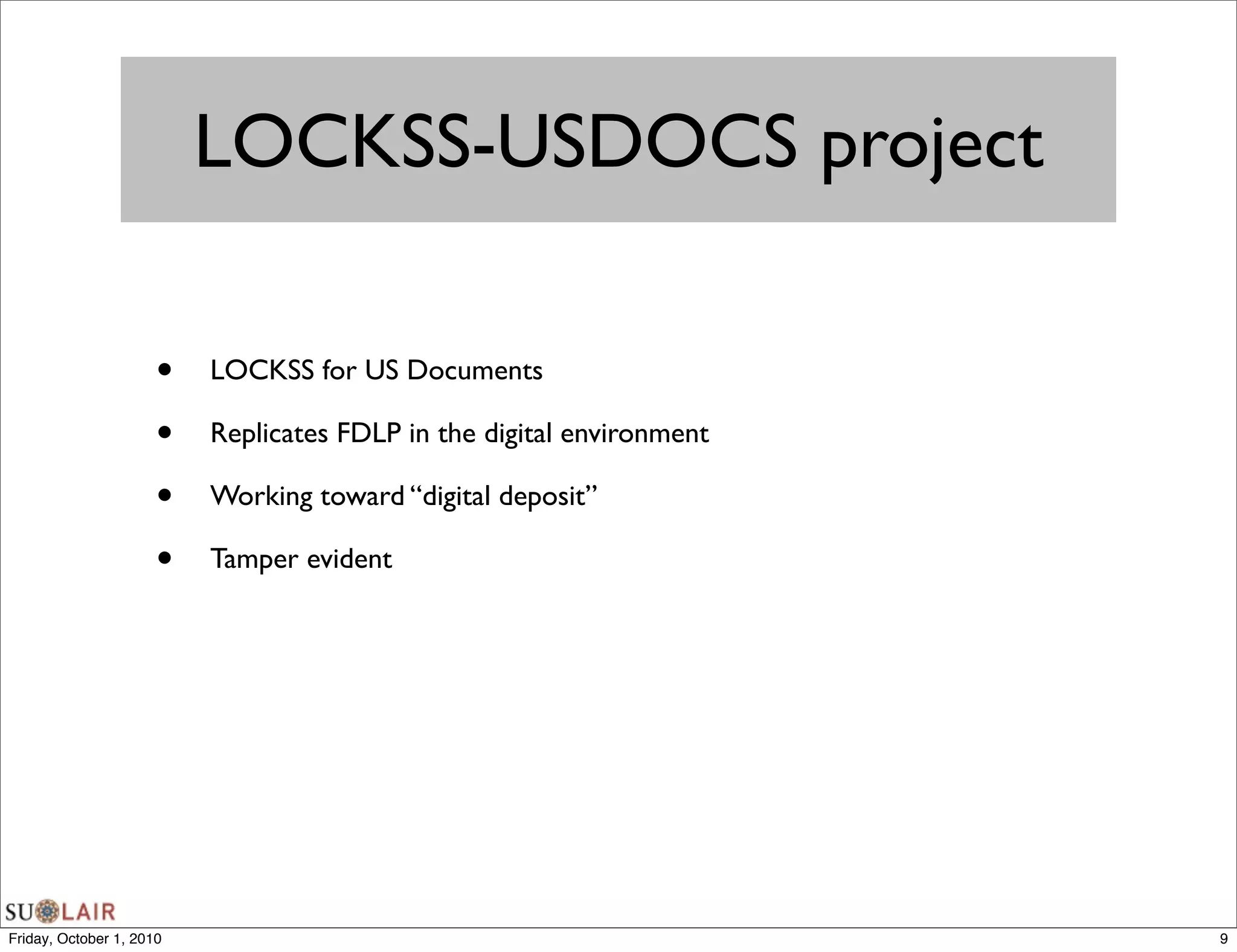 LOCKSS-USDOCS: best practices for preserving digital government information | PDF