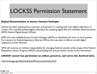LOCKSS-USDOCS: best practices for preserving digital government information | PDF