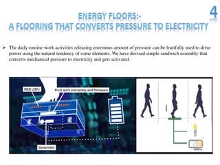 Energy Floors (Pedestrian flooring that converts human pressure to ...