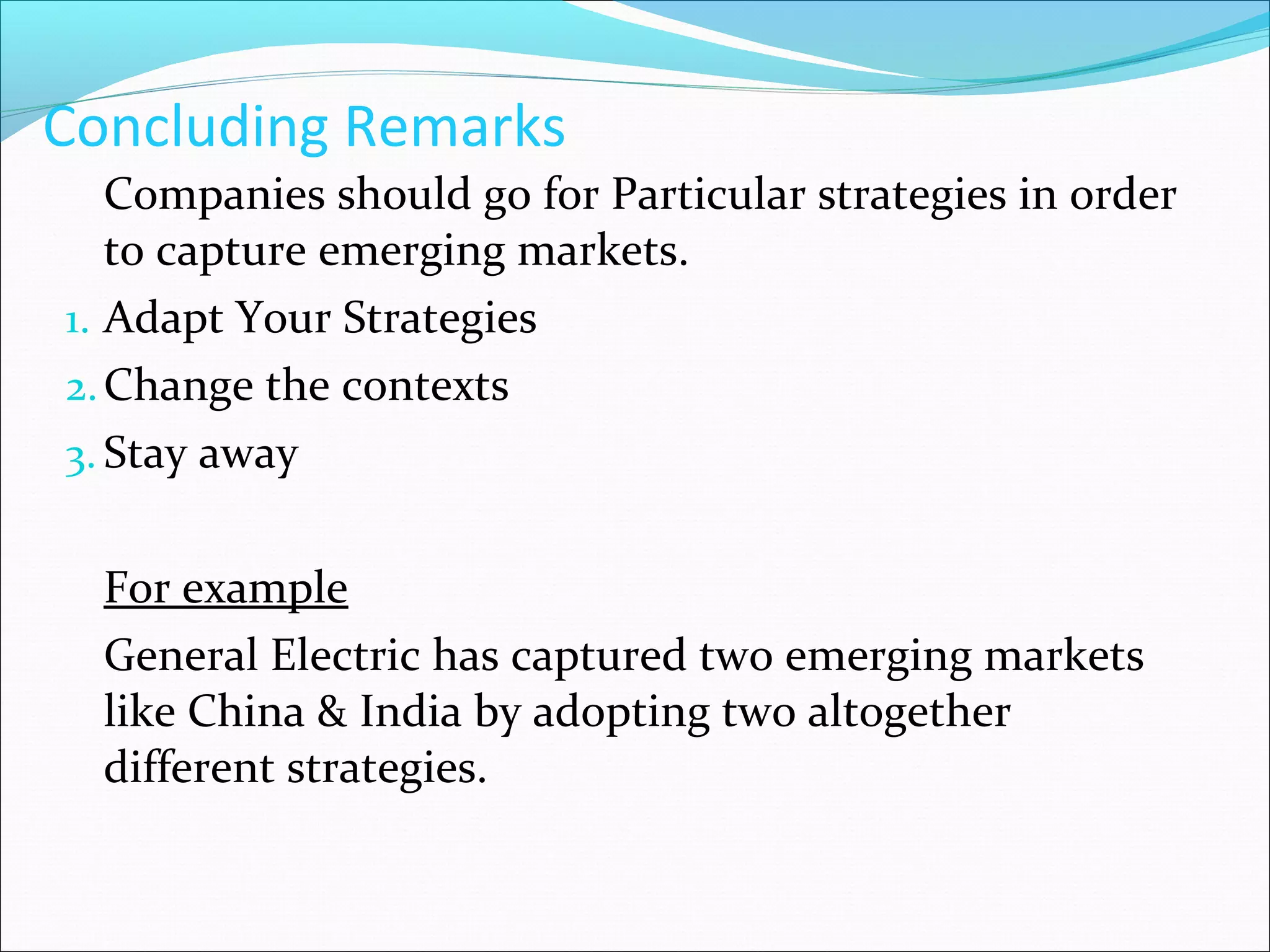 Strategies That Fit Emerging Markets | PPT
