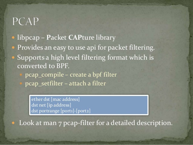 Berkeley Packet Filters