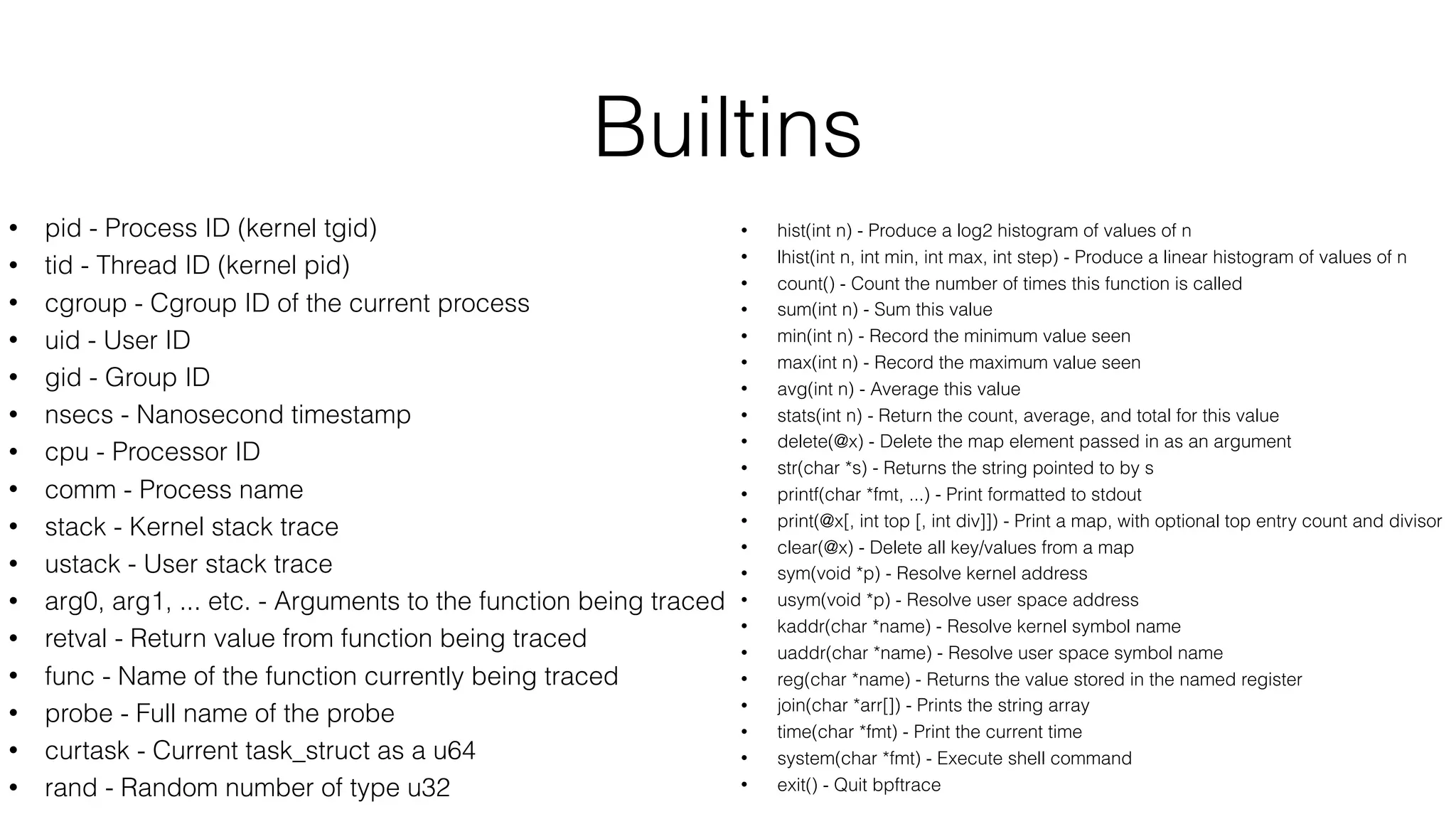 bpftrace - Tracing Summit 2018 | PDF