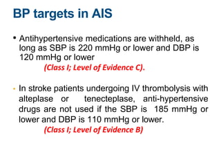 BP Targets in Stroke | PPTX