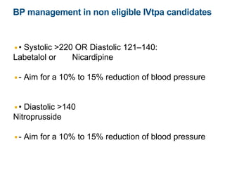 BP Targets in Stroke | PPTX