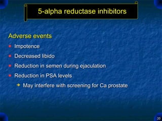 Benign enlargement of prostate . medical therapy | PPT