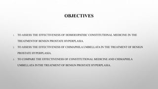 ASSESSING THE EFFECTIVENESS OF HOMOEOPATHIC CONSTITUTIONAL MEDICINE AND ...